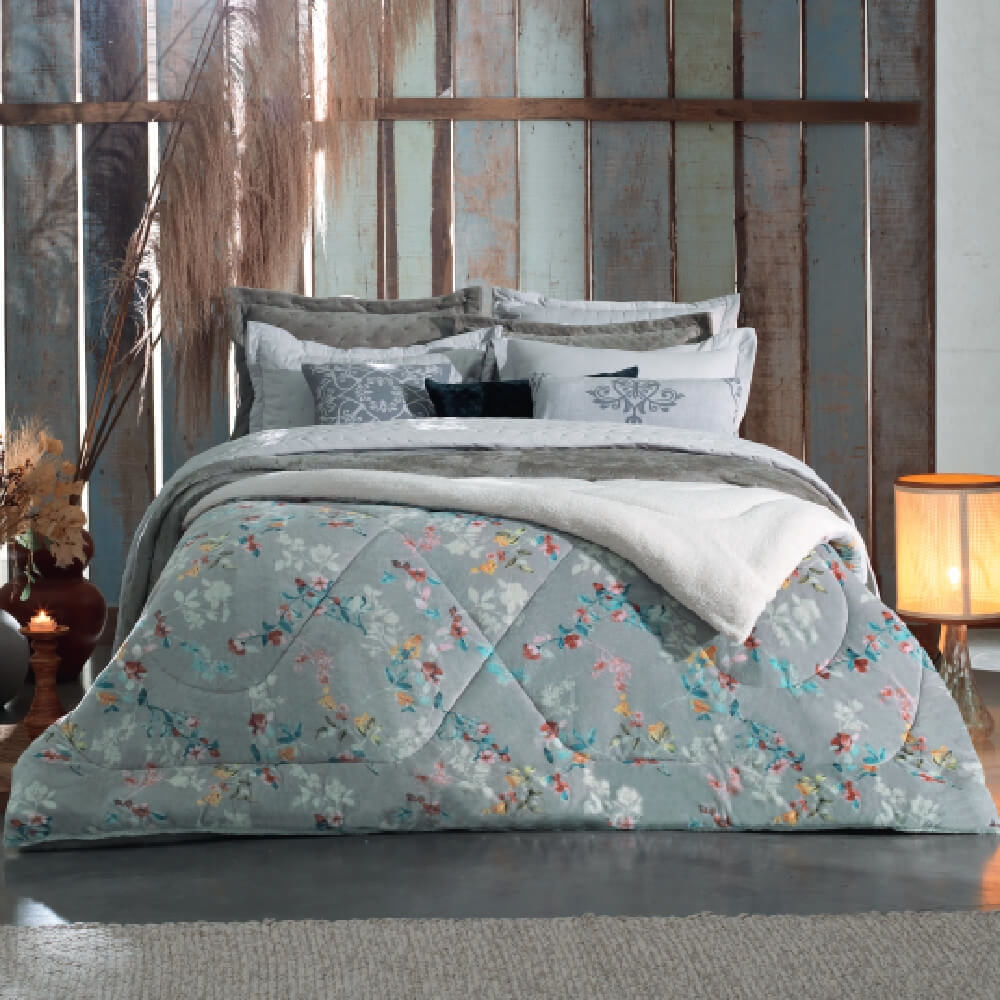 Edredom Hedrons Sherpa Julie Casal Bege - Carrefour