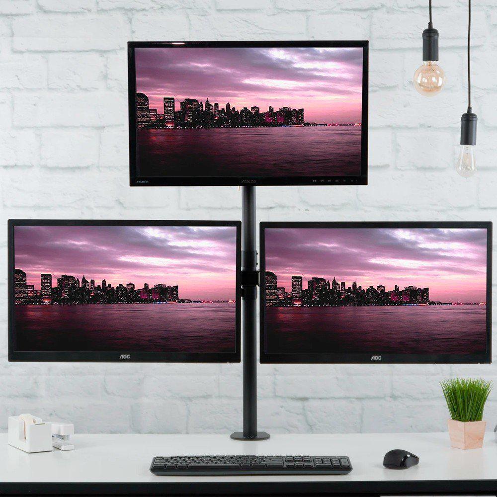Suporte Para 3 Monitores 15 A 32 Base Morsa Ajuste De Altura - Carrefour