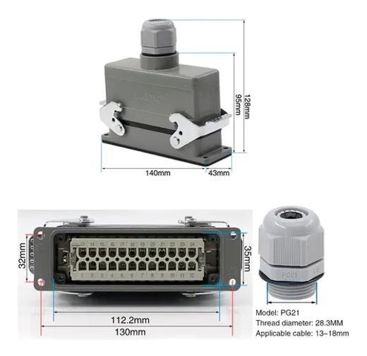 Tomada Elétrica 24 Pinos - Cabo Superior - 16a (l4) - Ip65 - Carrefour