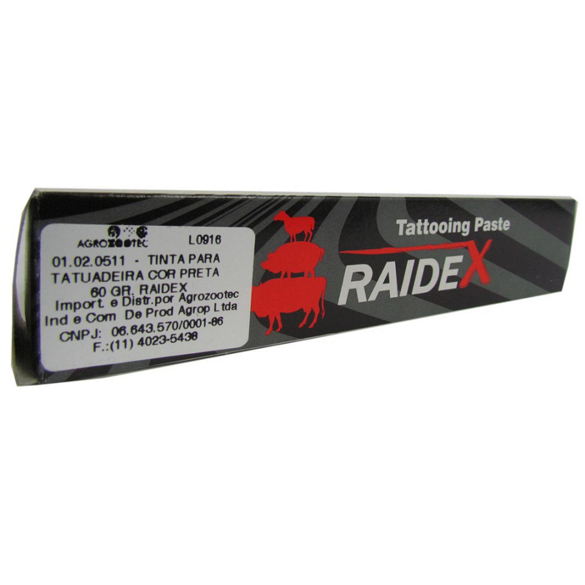 Tinta Para Tatuadeira Raidex Preta - Tubo 60g - Carrefour