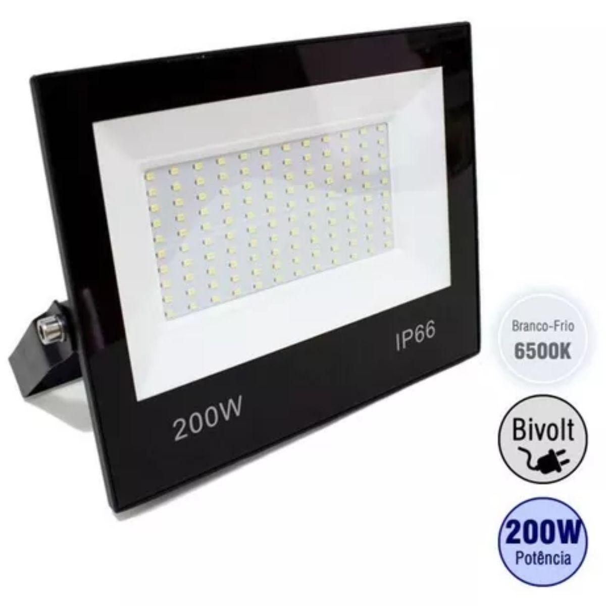 Refletor Led 200w Energia Interno/externo Solar Preto - Carrefour