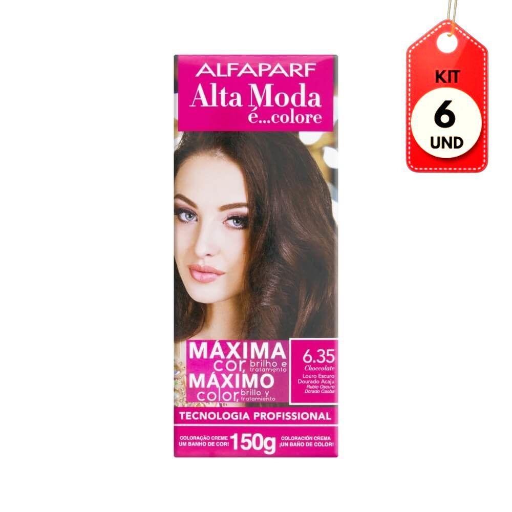 Kit C/06 Alta Moda Tinta 6.35 Louro Escuro Dourado Acaju - Carrefour