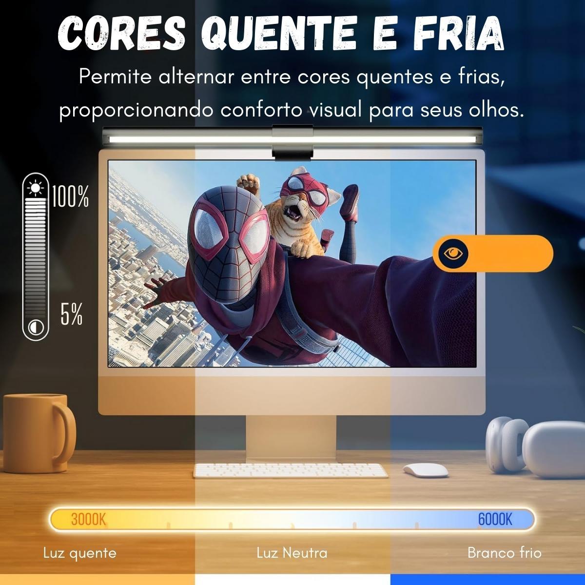 Luz Monitor Led Desk Para Monitores Telas Lampshade - Carrefour