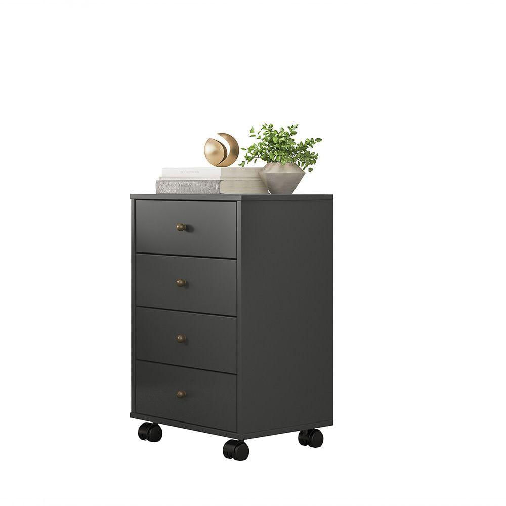 Gaveteiro Office Presence 4 Gavetas Com Rodizio Demobile Cor:amendola ...