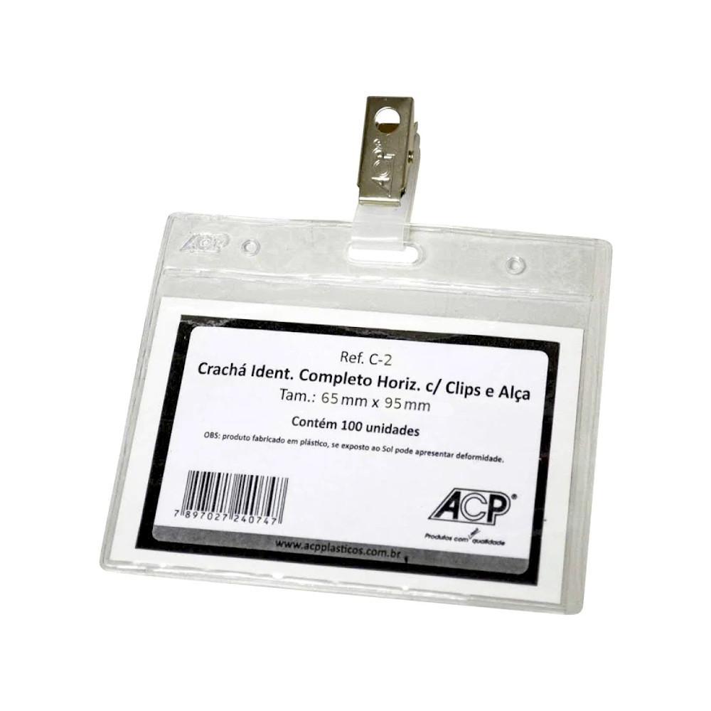Crachá Identificador Acp C-2 65x95mm C/100 Clips - Carrefour