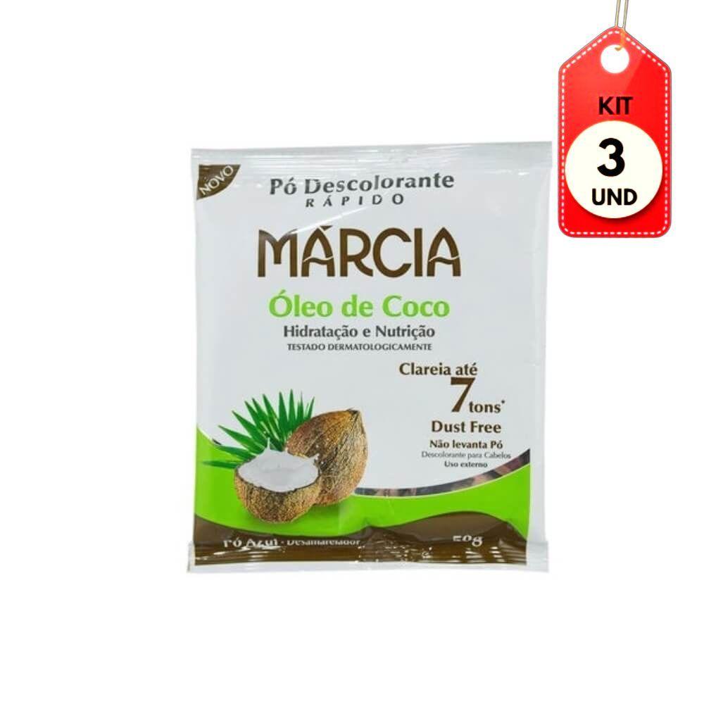 Kit C/03 Márcia Pó Descolorante Óleo De Coco 50g - Carrefour