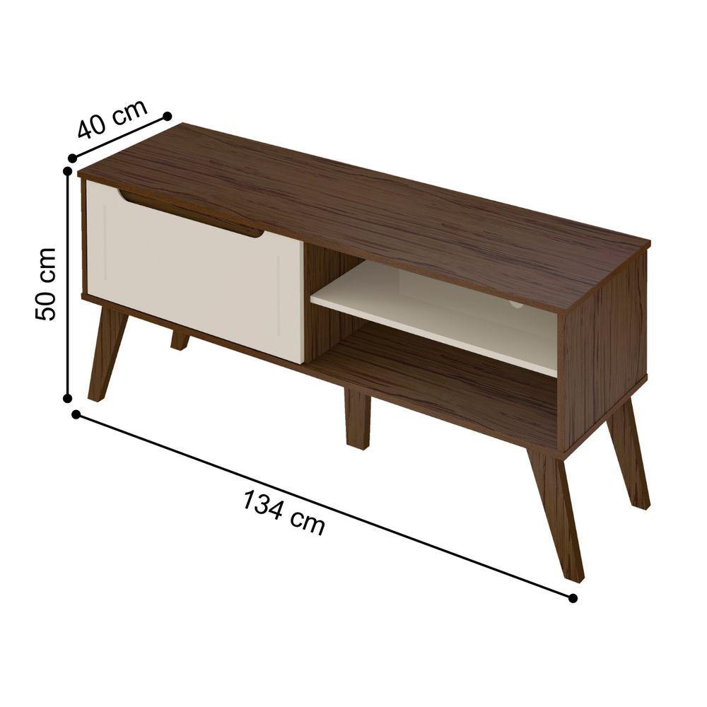 Rack 1 Porta Para Tv 60 Polegadas Nobres Amendoa Off White - Carrefour