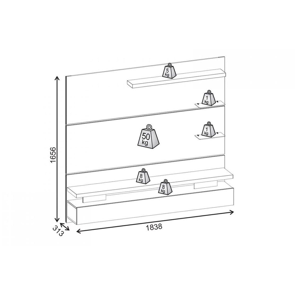Painel Para Tv Greco Ate 55 Polegadas Malbec Dj Moveis - Carrefour