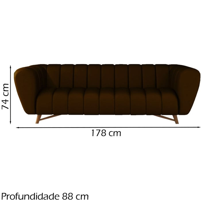 Sofa Decorativo 2 Lugares 178 cm Alure Corano Tcs 721 Moll - Carrefour