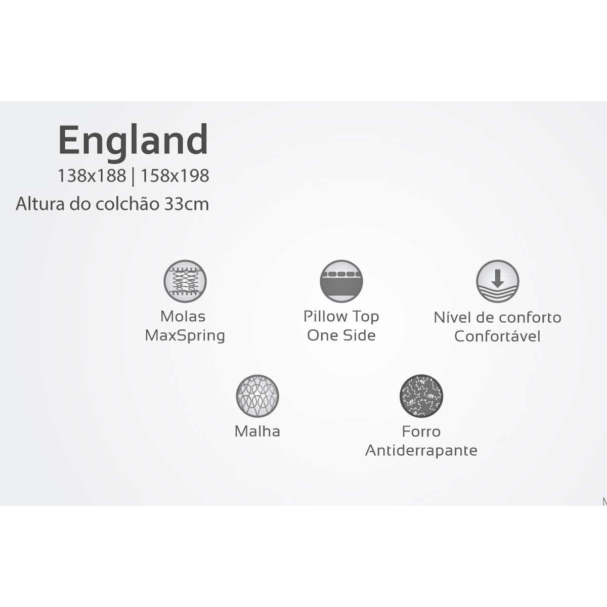 Cama Box Bau Casal Colchao Molas Herval Maxspring England Base Crc ...