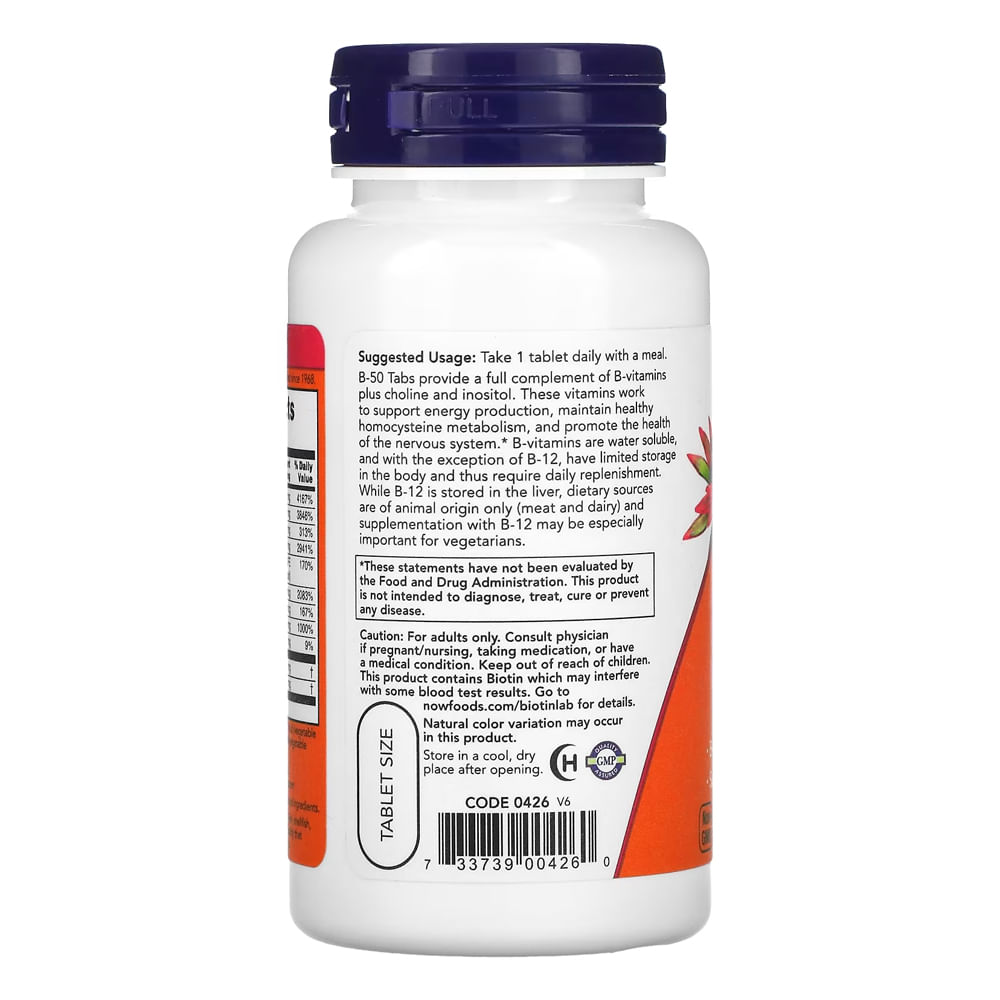 Vitamina B-50 Now Foods 100 Tablets Importado - Carrefour