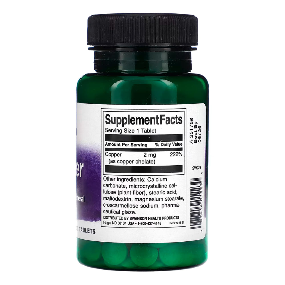 Cobre Copper 2mg Swanson 300 Tabs Importado - Carrefour