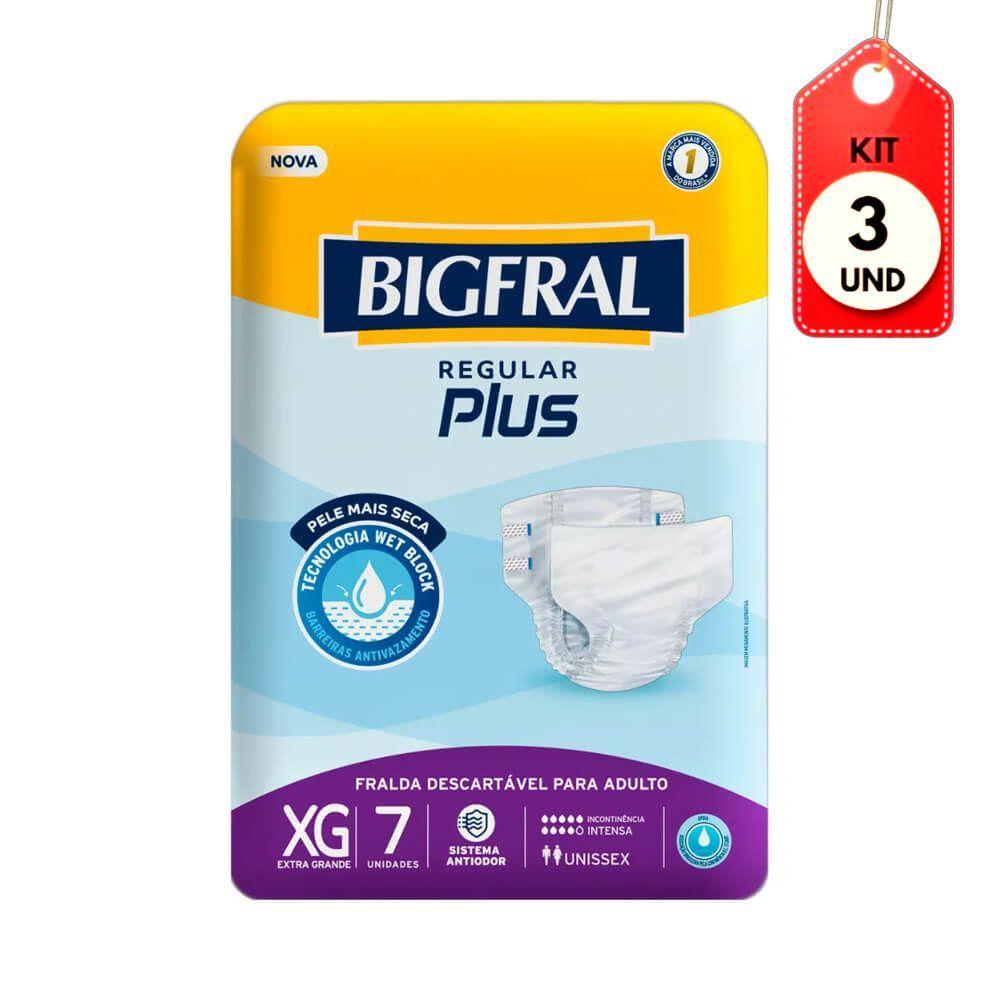 Kit C/03 Bigfral Fralda Adulta Regular Plus Xg C/7 - Carrefour
