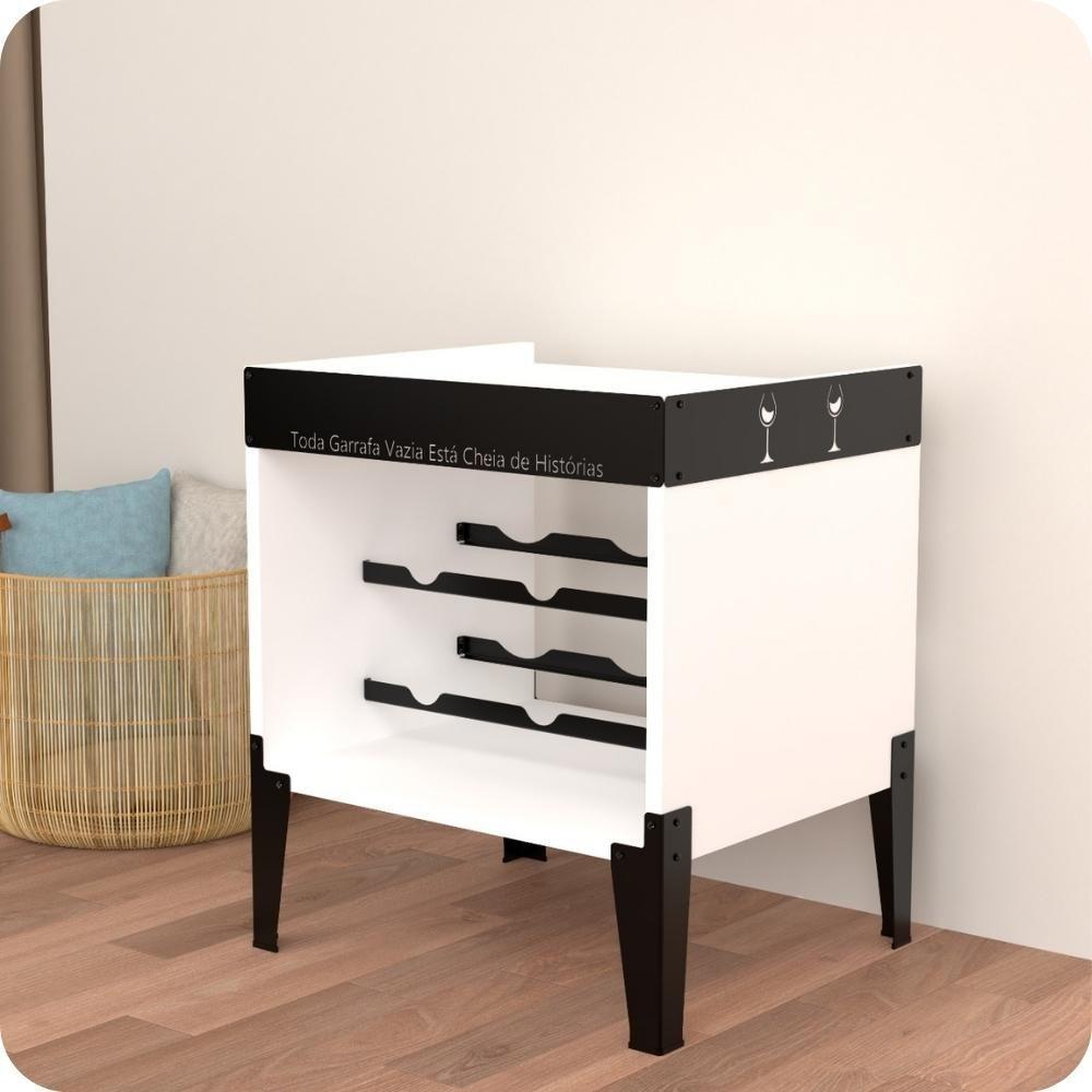 Aparador Bar Retro Pequeno Adega Suporte Vinho Branco Bp - Carrefour