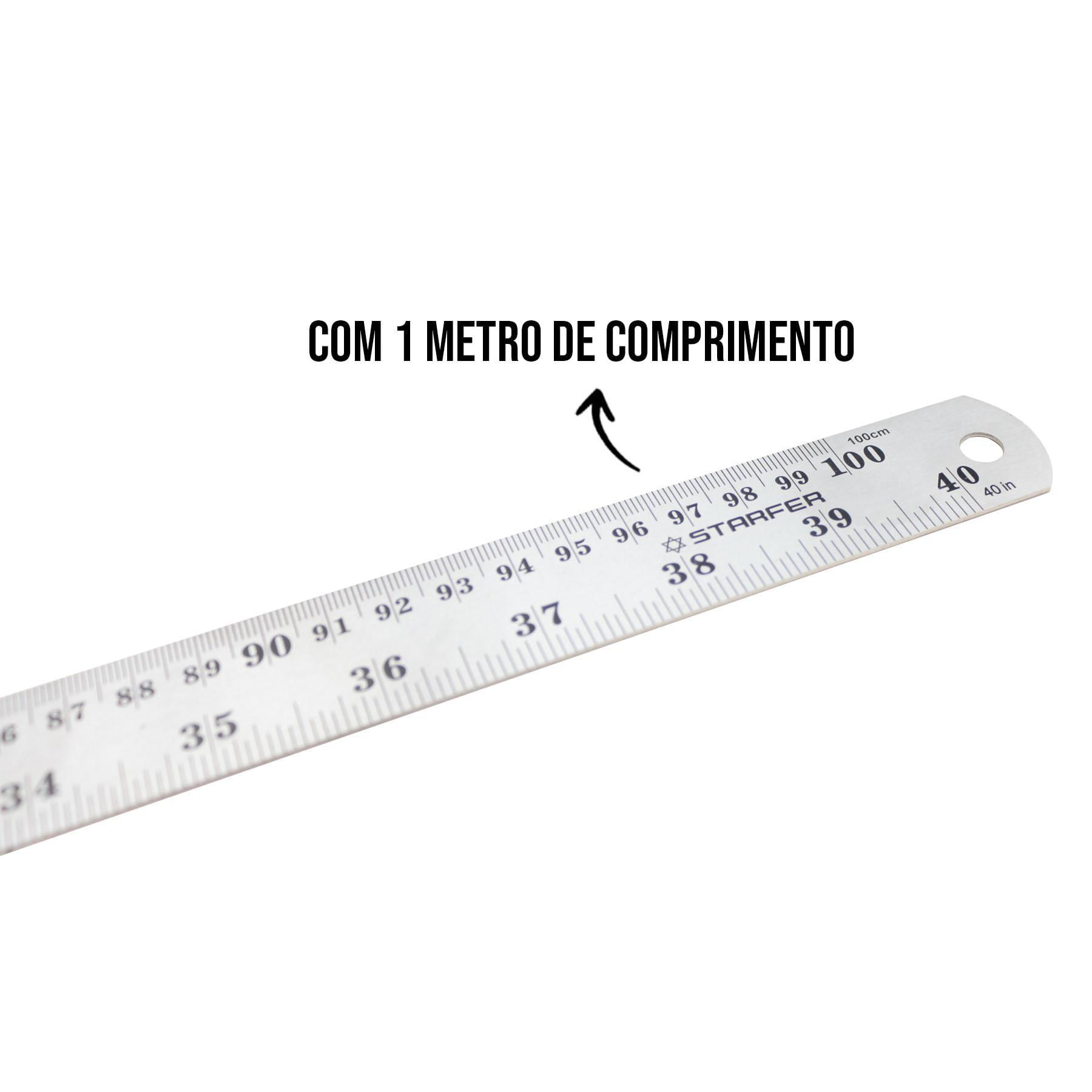 Régua Aço Inox 100cm 40 Polegadas Desenho Projeto Starfer - Carrefour