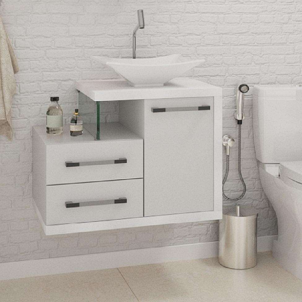 Gabinete De Banheiro Com Cuba L38 Wood 1 Pt 2 Gv Branco Chess - Carrefour