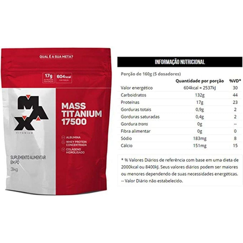 Mass Titanium 17500 Suplemento Max Titanium Baunilha 3kg - Carrefour