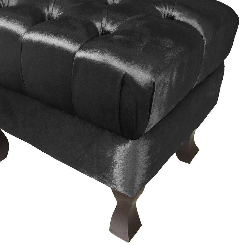 Kit 02 Puffs Retrô Luis Xv Capitonê Acetinado Preto D´rossi - Carrefour