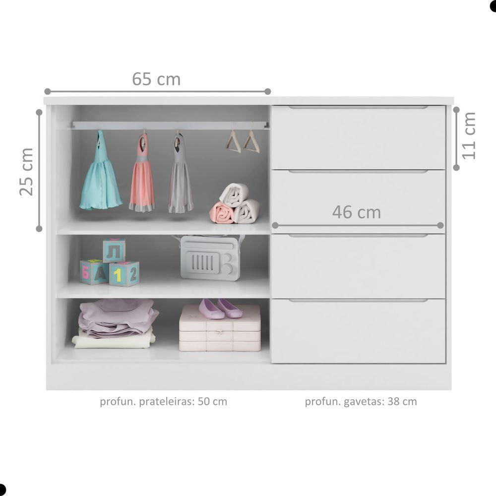 Gaveteiro Com 4 Gavetas E 1 Porta Island Branco - Carrefour