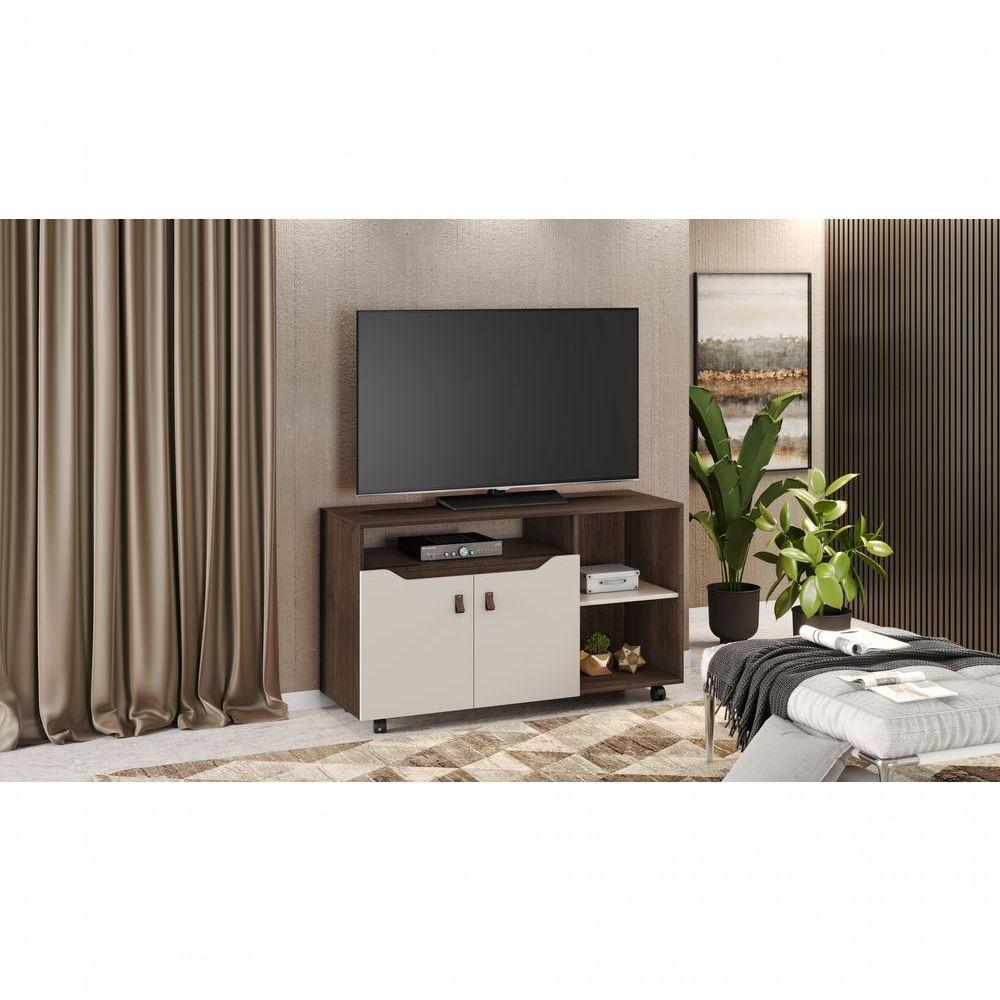 Rack Para Tv Até 49' Com 2 Portas Seleto - Jcm Movelaria Café-off White ...