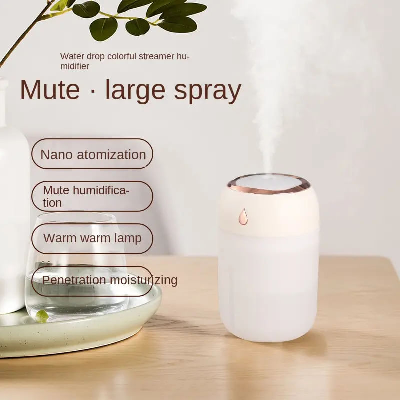 Mini Humidificador Led Portátil 330ml 2 Em 1 Pulverizador E Difusor ...