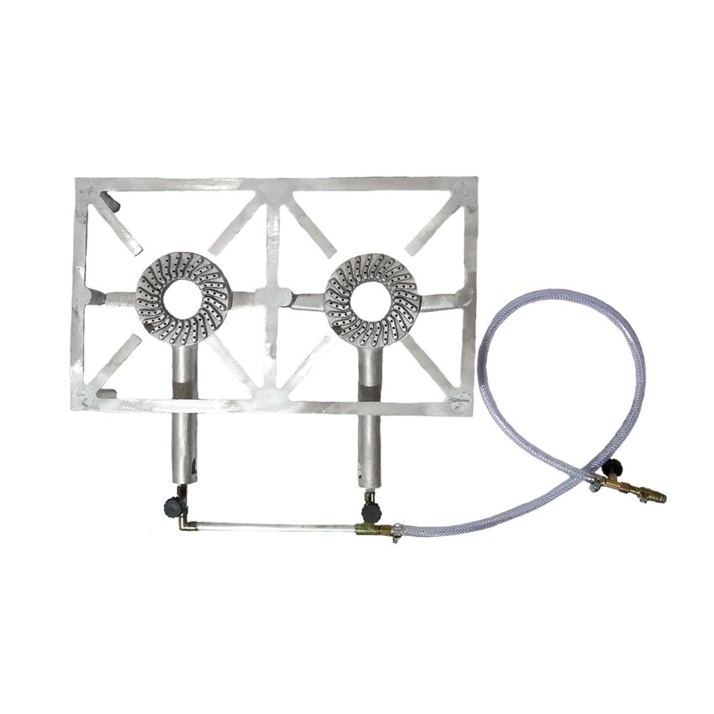 Fogareiro Alumínio 2 Bocas Base Mangueira 90cm - Volpato - Carrefour