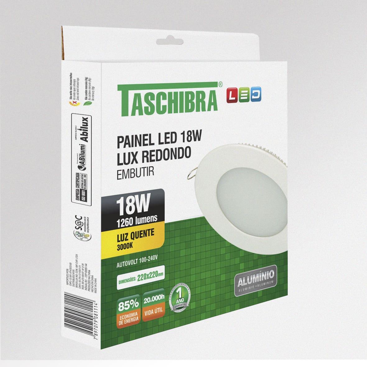 Painel Led Lux Embutir Redondo 18w 3000k - Carrefour