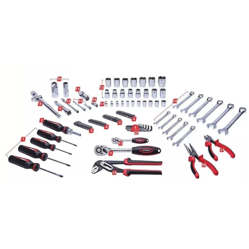 Kit Ferramenta Alta Qualidade 110 Pçs - Worker - Carrefour