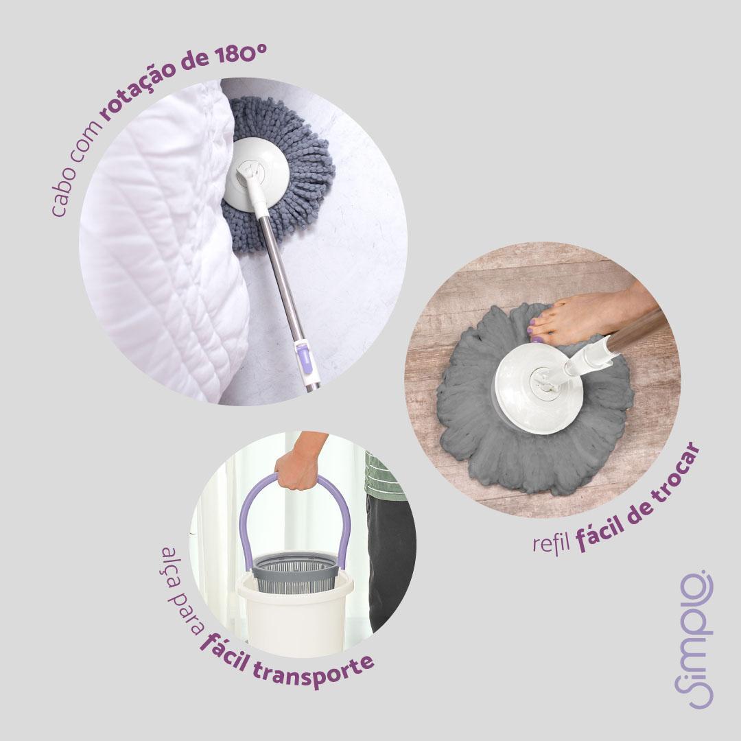 Mop Giro Fit Com Balde E Esfregão - Simplo - Carrefour