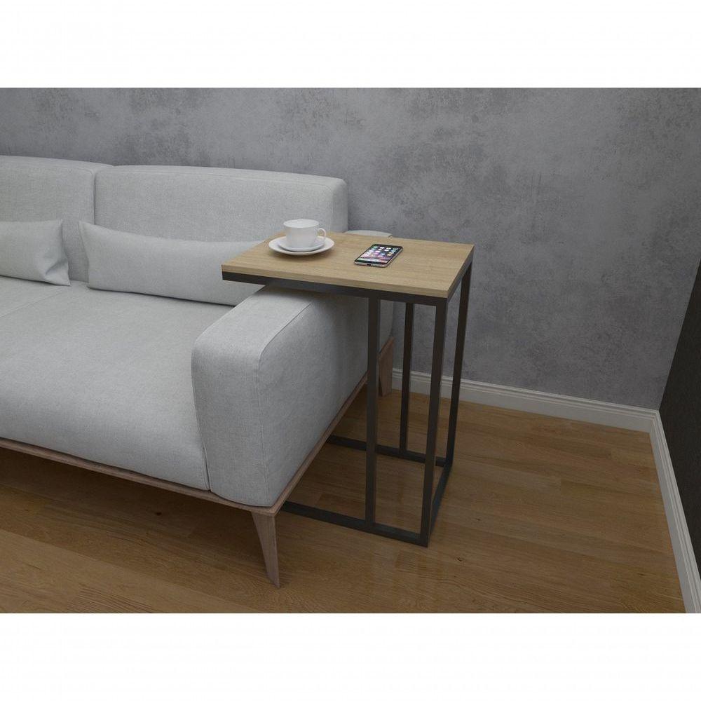 Mesa Lateral Para Notebook Ou Laptop Madeira E Metal - Carvalho Treviso ...