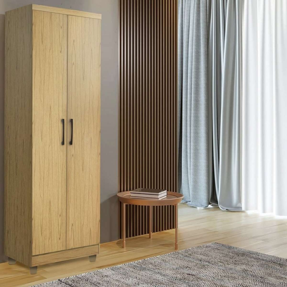 Armário Multiuso Anna 2 Portas 4 Prateleiras Cor Cinamomo - Rud Rack ...