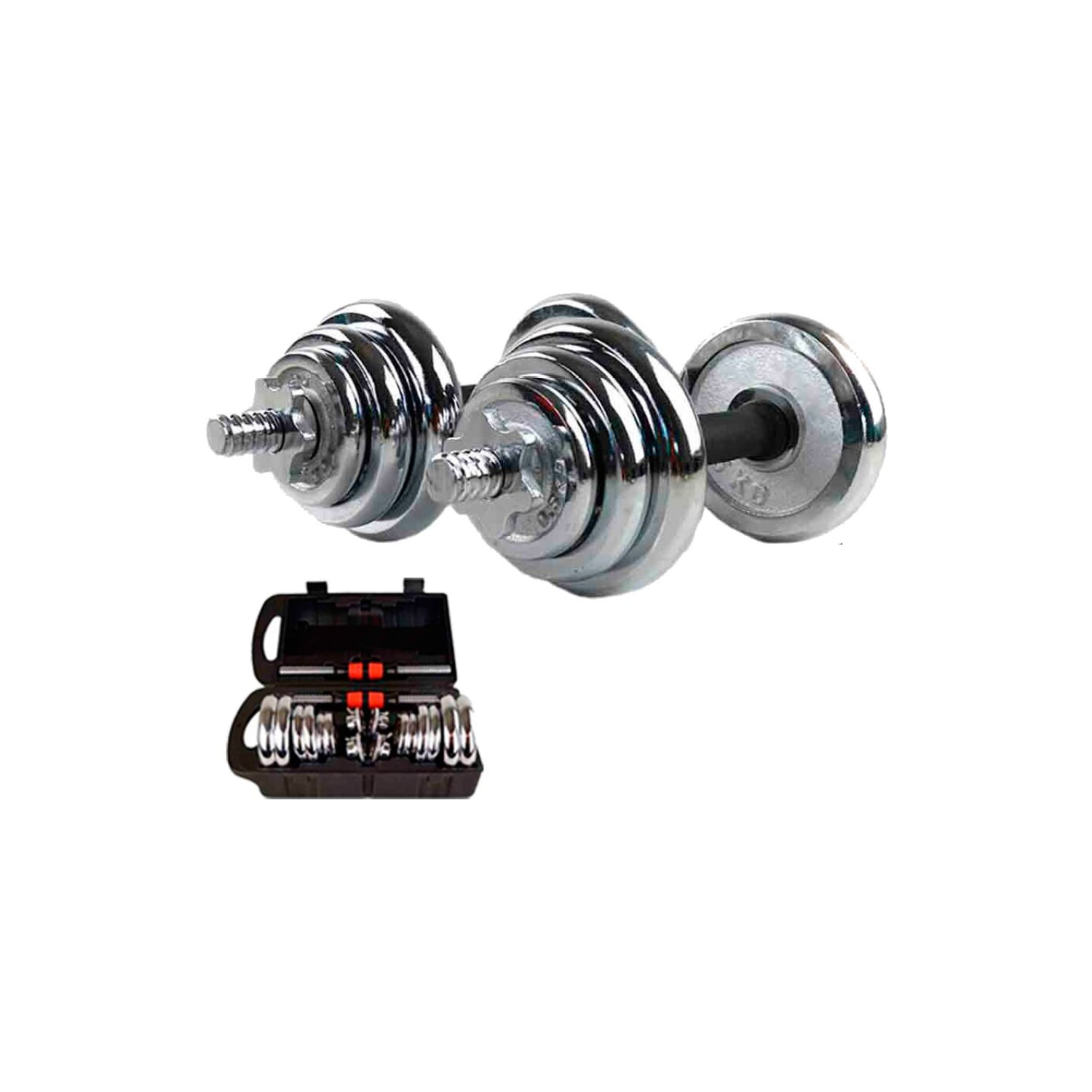 Conjunto De Halteres Cromado De 20 Kg Em Estilo De Mala Para Fitness ...