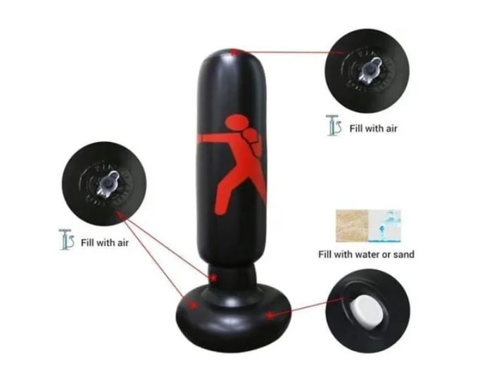 Saco De Pancadas Inflável Inflator Pvc 160cm De Altura Preto - Carrefour