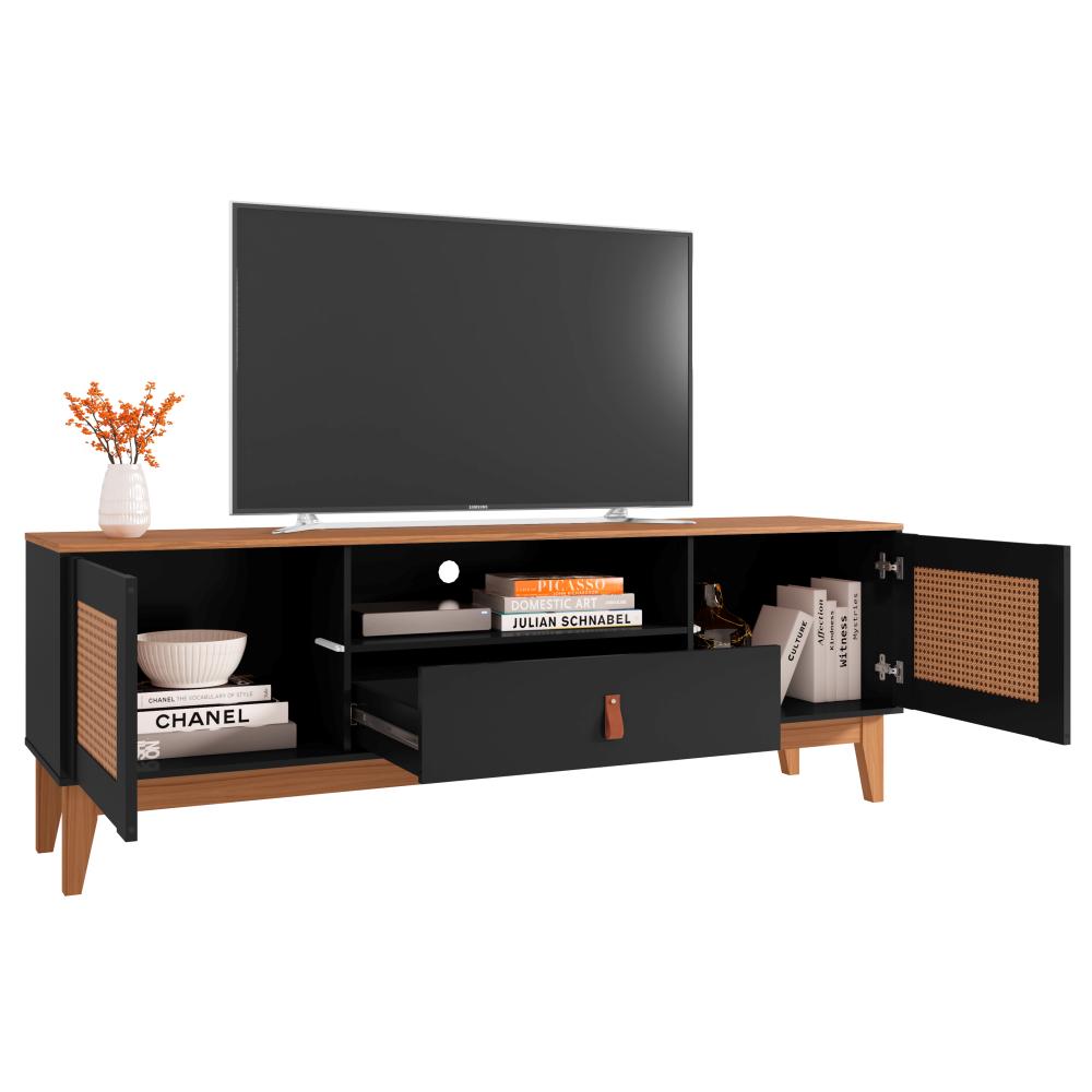 Rack Sala Esmeralda Para Tv Até 60 Polegadas Com Pés Em Madeira - Carrefour