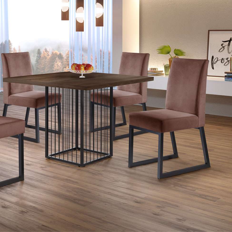 Conjunto Com 2 Cadeiras Hera Iv Marrom 98 Cm - Carrefour