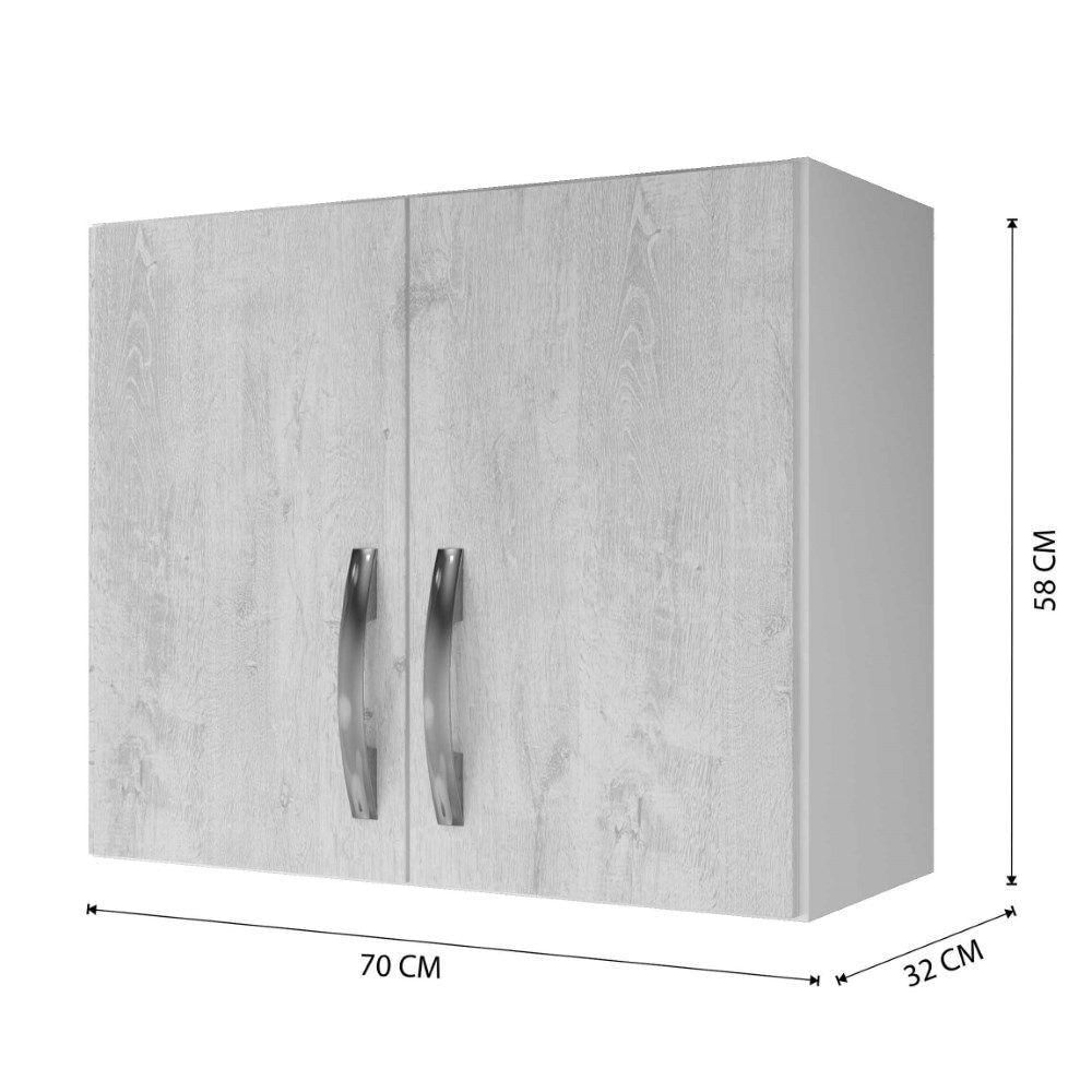 Armário Aéreo 2 Portas Delta Arte Móveis Ipê Off - Carrefour