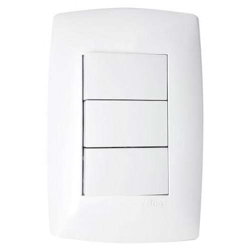 Conjunto Interruptor Triplo Simples 4x2 - Blux Home Branco - - Carrefour Conjunto Interruptor Triplo Simples 4x2 - Blux Home Branco - - Carrefour