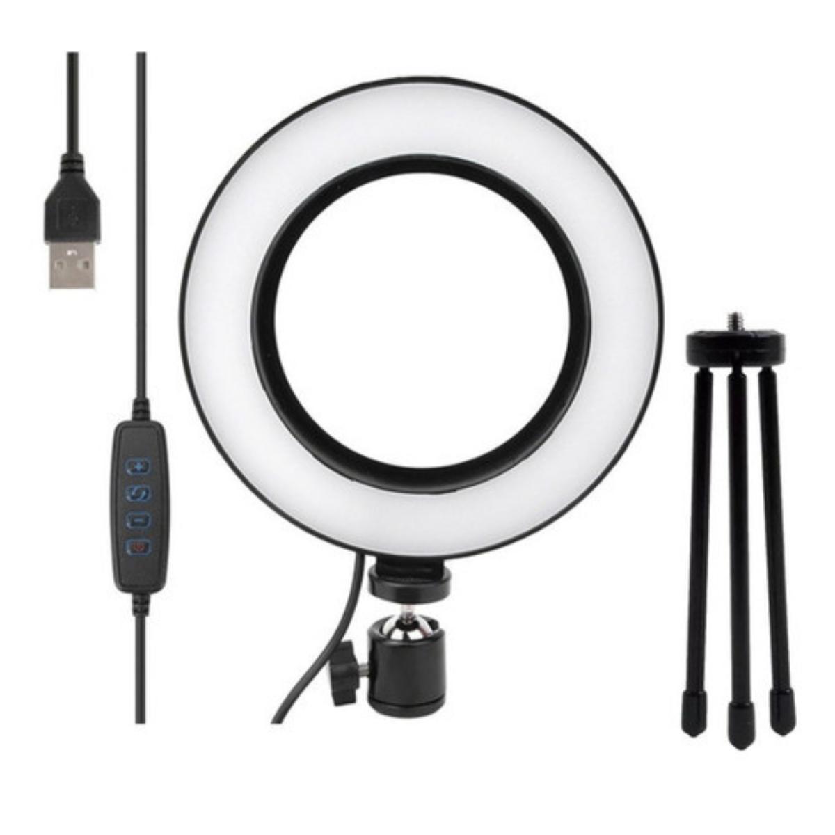 Ring Light Led Mesa Iluminador Estúdio Tripé 6 Polegada - Carrefour