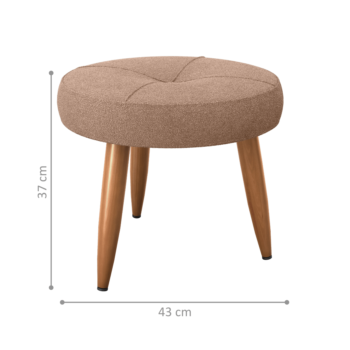 Puff Redondo Para Sala Davi Boucle Marrom - Carrefour