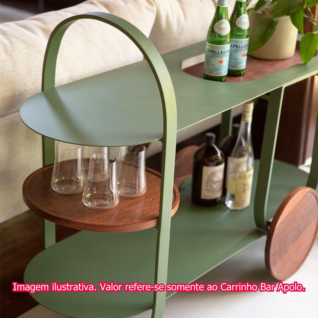 Carrinho Bar Apolo Cumaru Amarelo Base Aço Terracota - 74496 - Carrefour