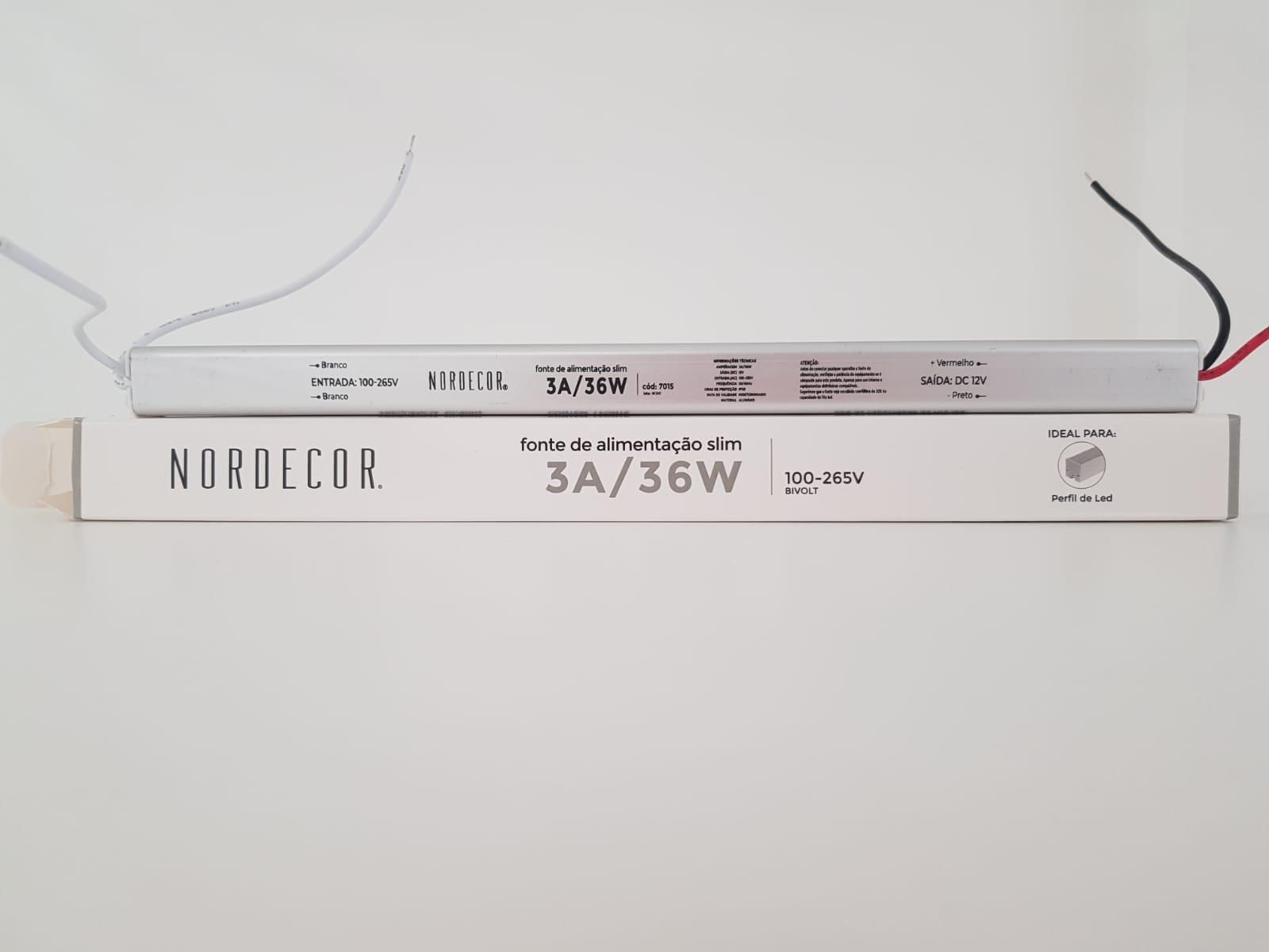 Fonte Alimentação Para Fita Led 12v 3a/36w Bivolt Nordecor - Carrefour