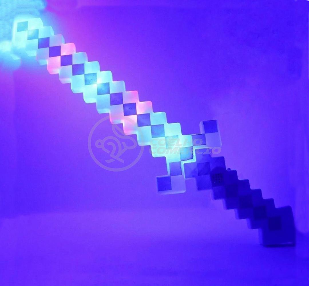 Brinquedo Espada Pixel Minecraft 58cm Som E Luz - Azul Nº32 - Carrefour