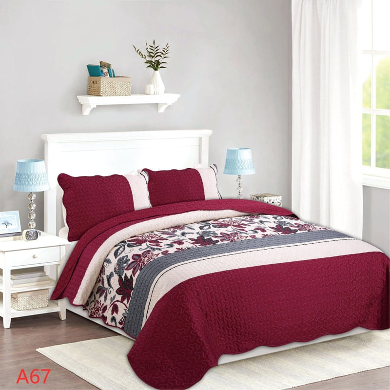 Colcha De Verão Quilt, Polialgodão, 1,5 Lugares, Creme Burdeo - Carrefour