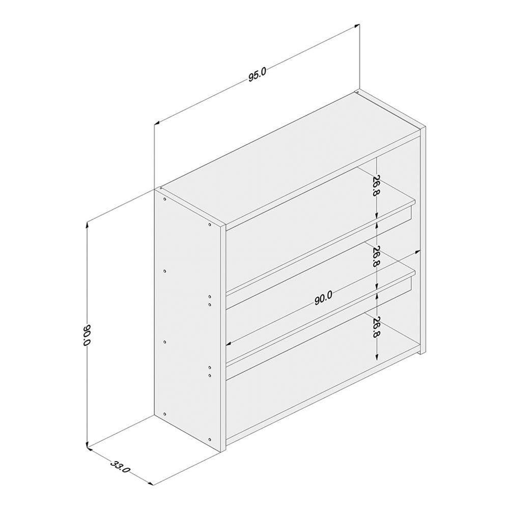 Estante Shantou 3 Nichos 2 Prateleiras Estrutura 25mm Politorno Branco Com Creme - Carrefour