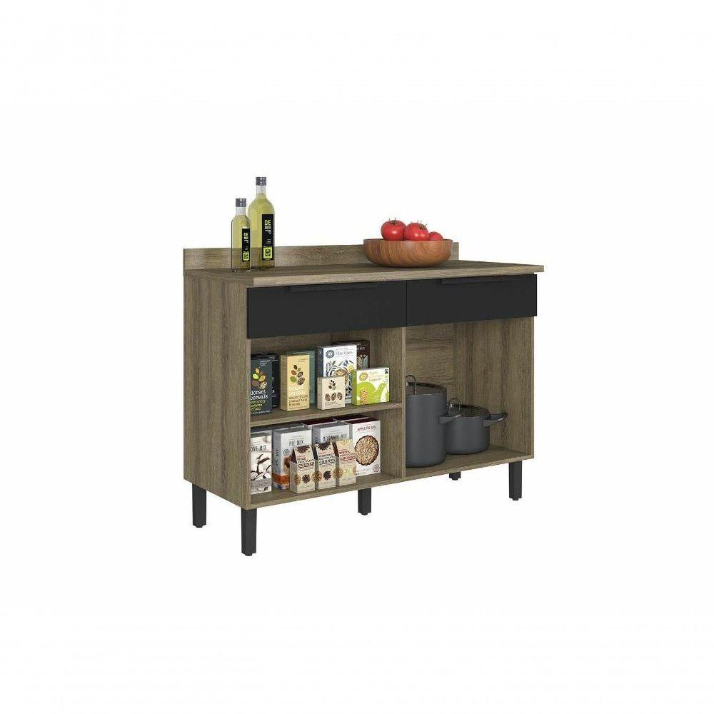 Balcão Cozinhas Itatiaia Itamaxi - 2 Portas E 2 Gavetas Preto - Carrefour