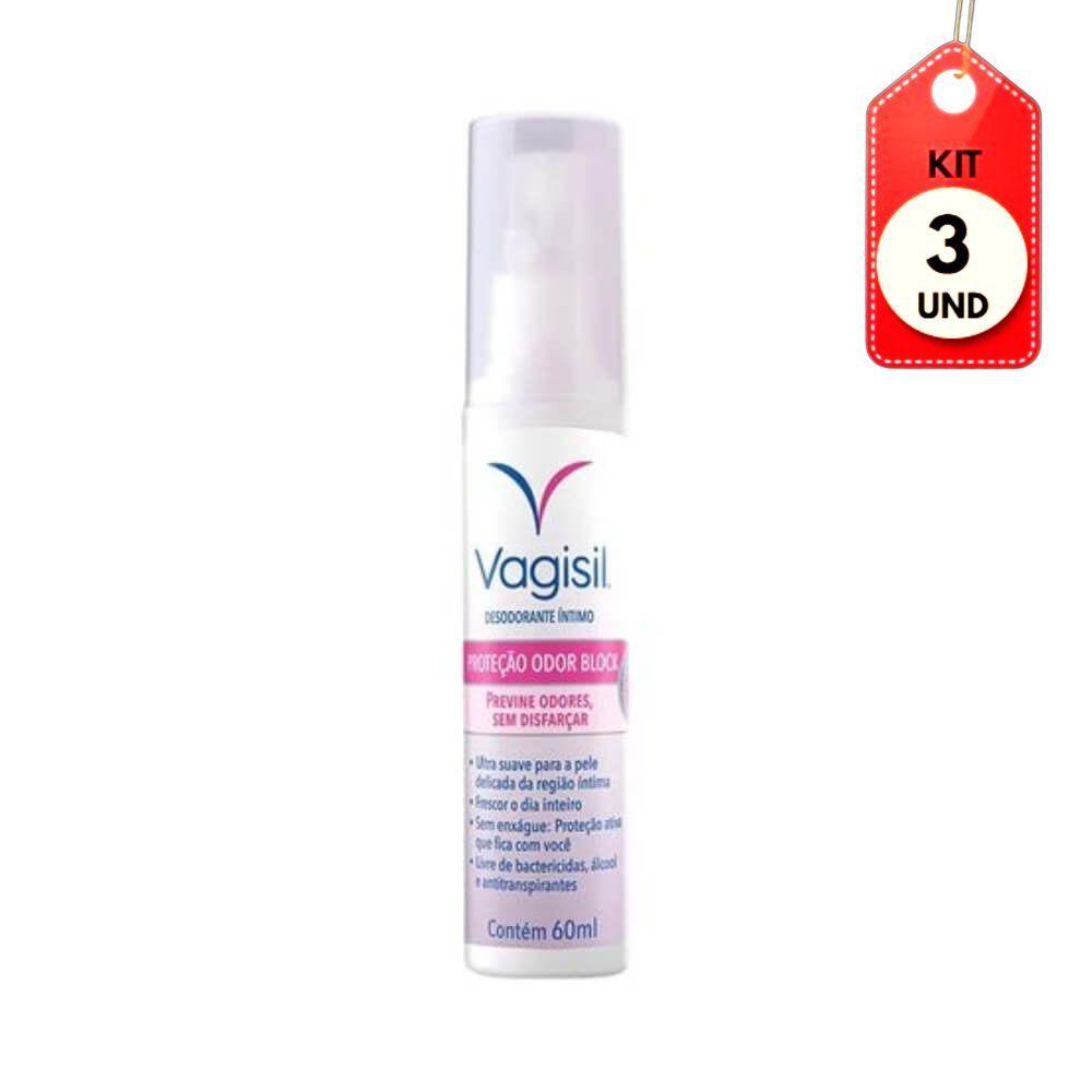 Kit C/03 Vagisil Odor Block Desodorante Íntimo 60ml - Carrefour