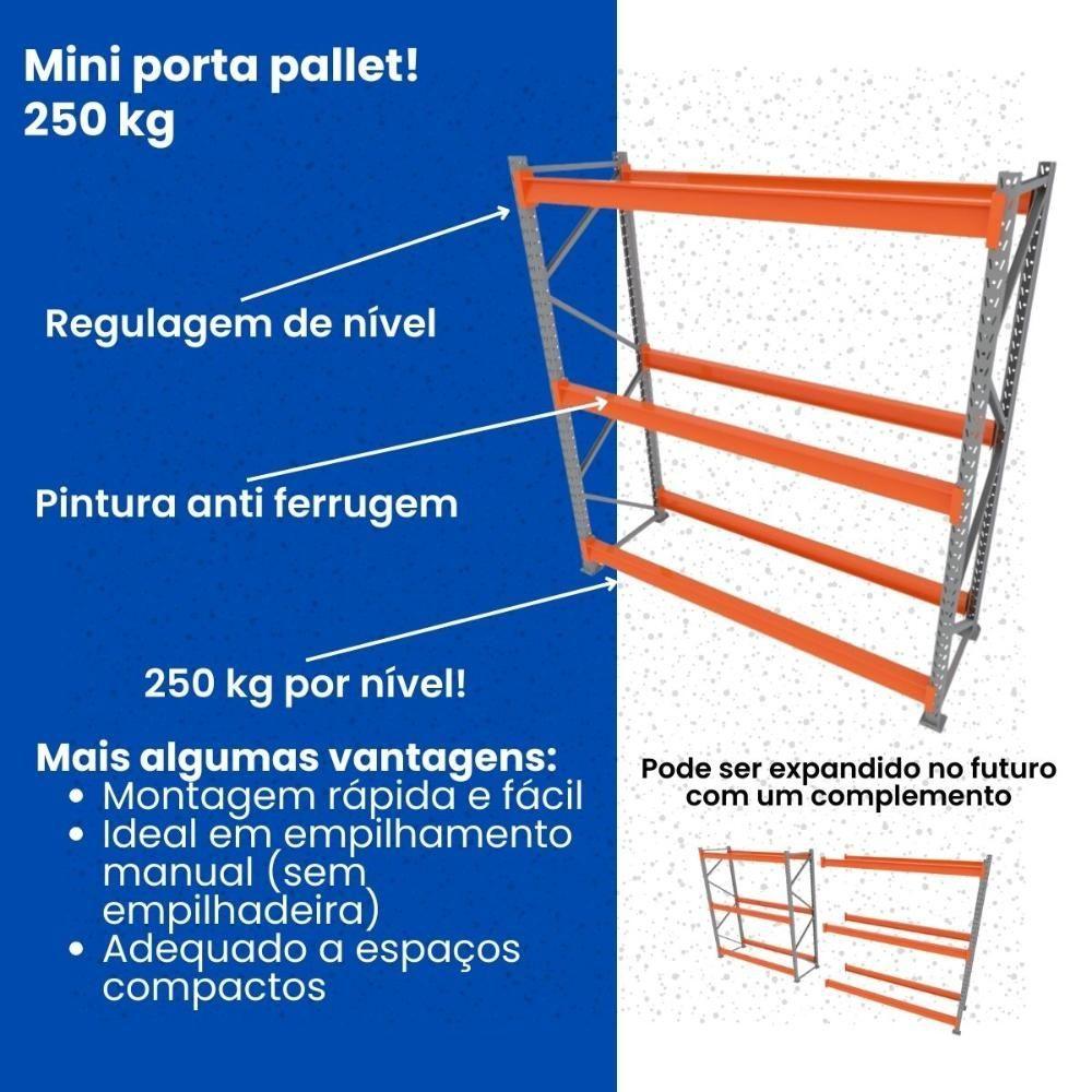 Mini Porta Pallet Inicial Continuação 250 Kg Nivel Conjunto Paletes ...