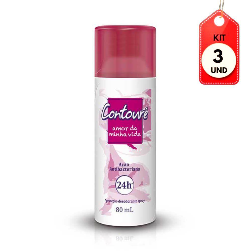 Kit C/03 Contouré Amor Da Minha Vida Desodorante Spray 80ml - Carrefour