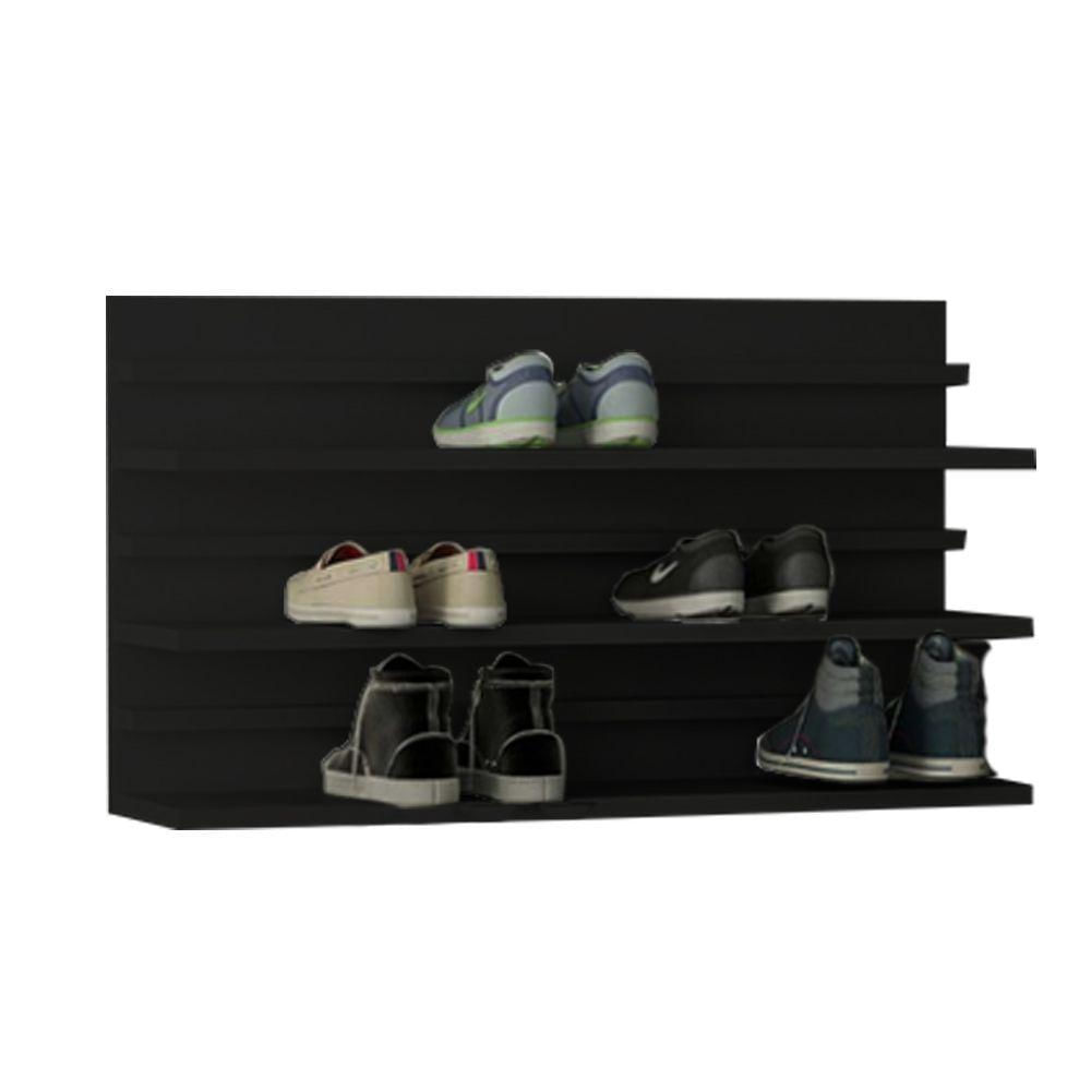 Sapateira Suspensa 3 Prateleiras Preto Em Mdf - Carrefour