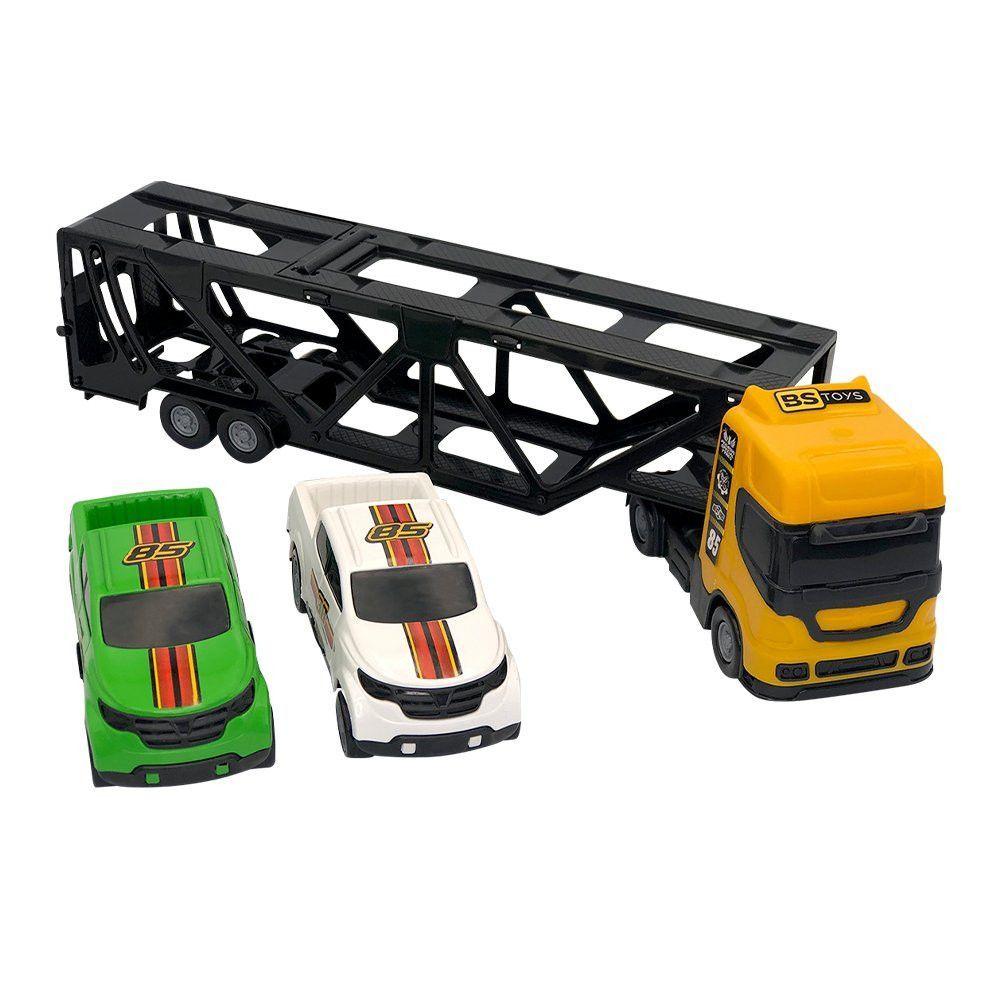 Caminhão Cegonheira Brinquedo 02 Carrinhos Cabine Amarela - Carrefour